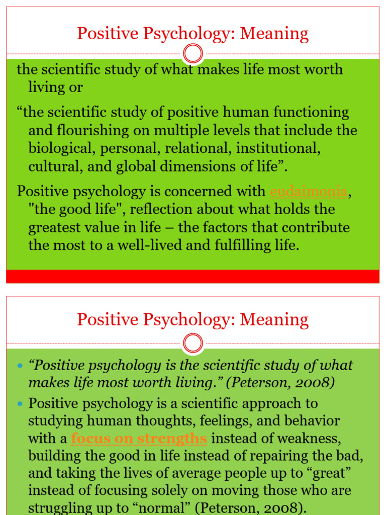 Understanding Positive Psychology Concepts | PDF | Positive Psychology ...