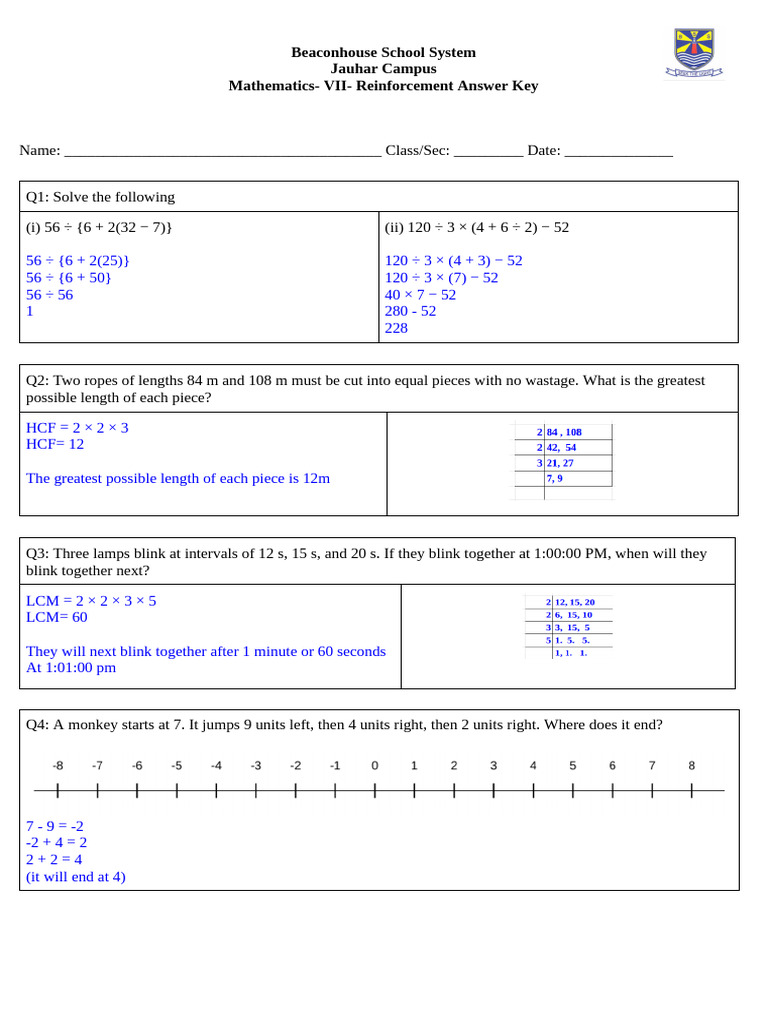 Mid Year-Reinforcement Answer Key-grade 7 - Google Docs | PDF