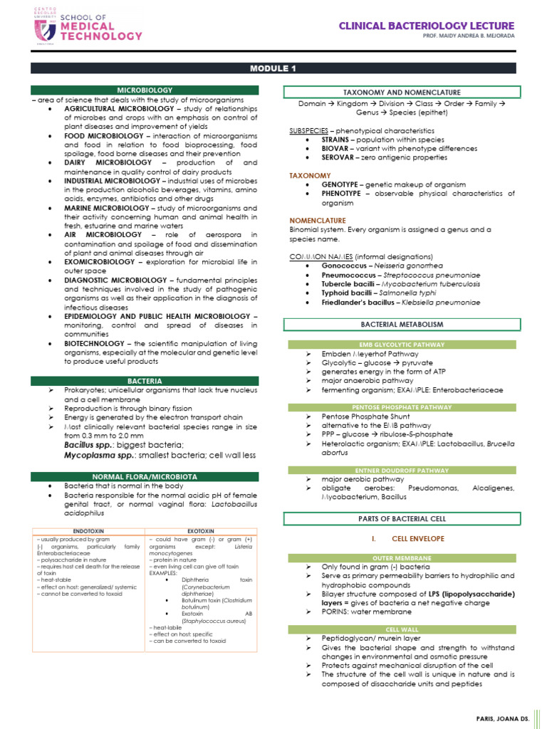 Bacte Lec Midterms | PDF | Bacteria | Growth Medium