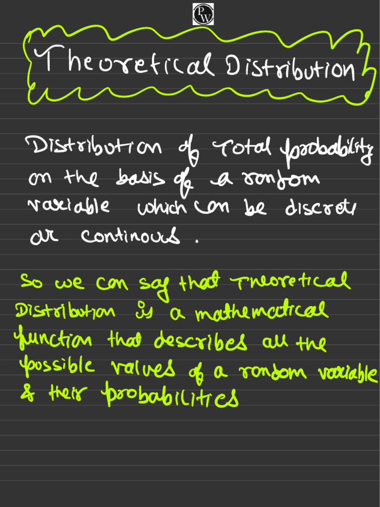 Theoretical Distribution Handwritten Notes | PDF | Probability ...