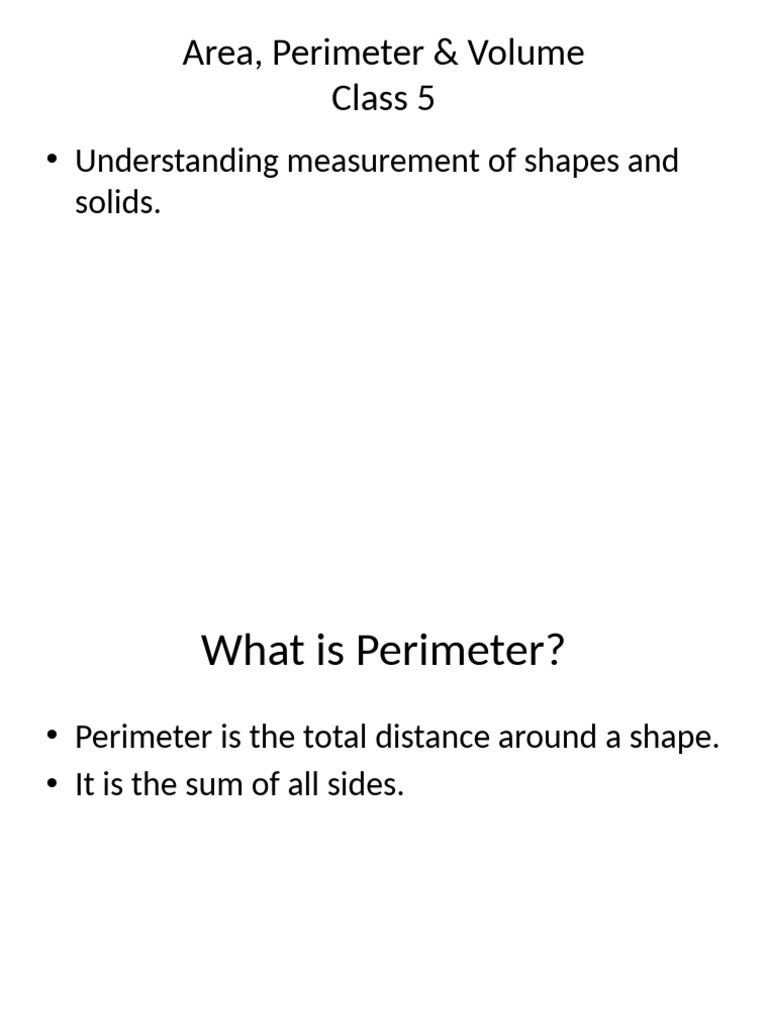 Area, Perimeter & Volume Explained | PDF