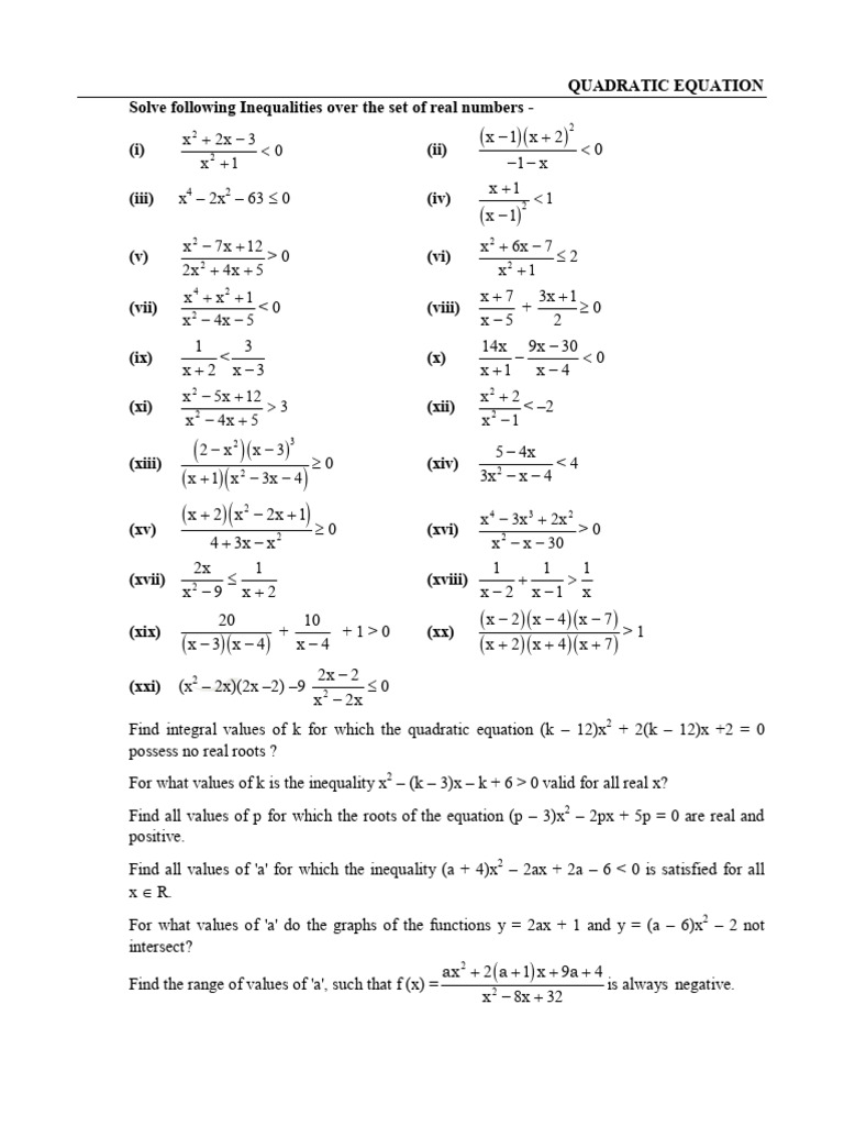 1 Quadratic-Equation 501553 | PDF | Quadratic Equation | Mathematical ...