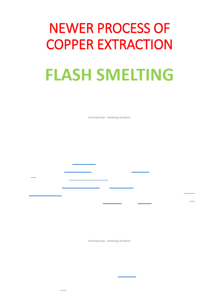Flash Smelting of Copper | PDF