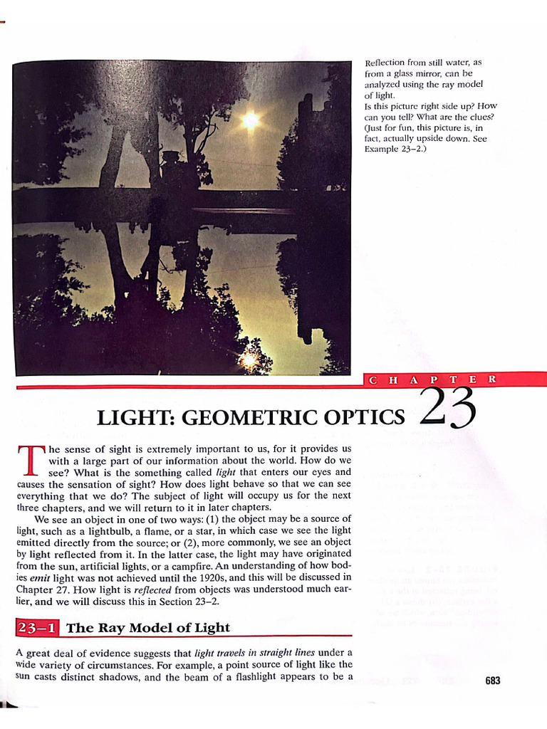 Chapt. 23 - Geometric Optics-1 | PDF