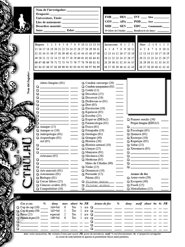 Cthulhu - Fulls PJs v2.0 - 1890 | PDF