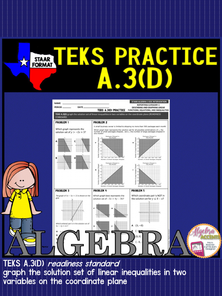 21 - Algebra 1 STAAR TEKS A.3d Linear Inequalities | PDF | Algebra ...