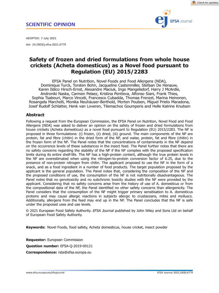 EFSA Journal - 2021 - Safety of Frozen and Dried Formulations From ...