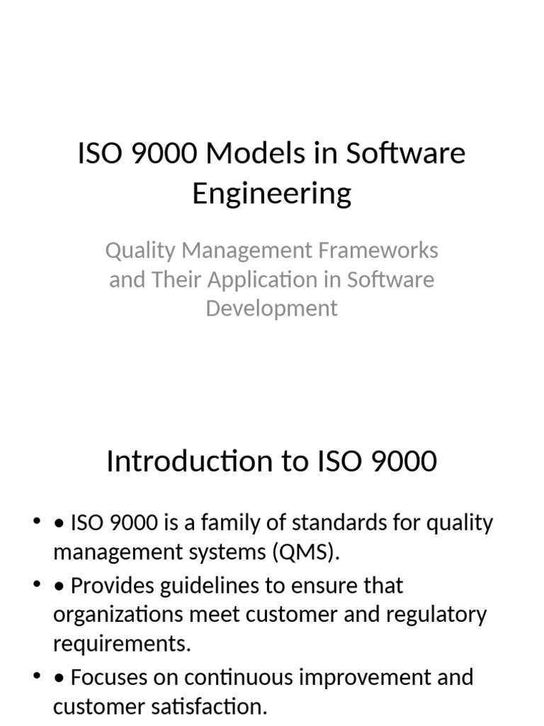 ISO 9000 in Software Engineering Guide | PDF