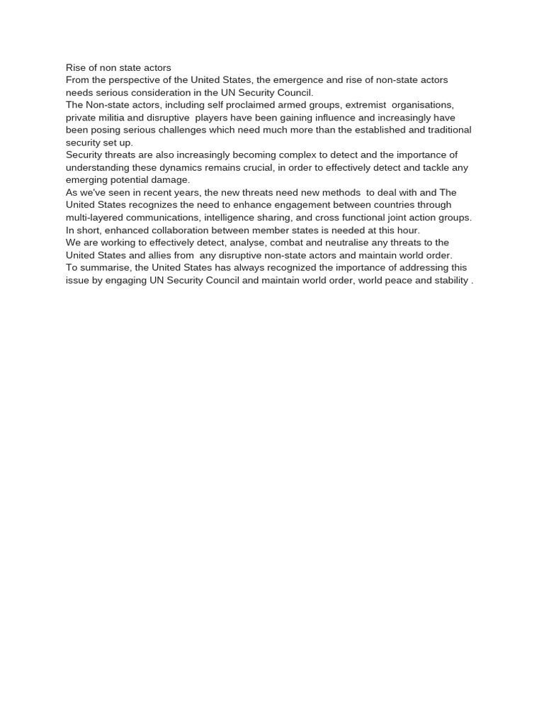 Rise of Non State Actors | PDF