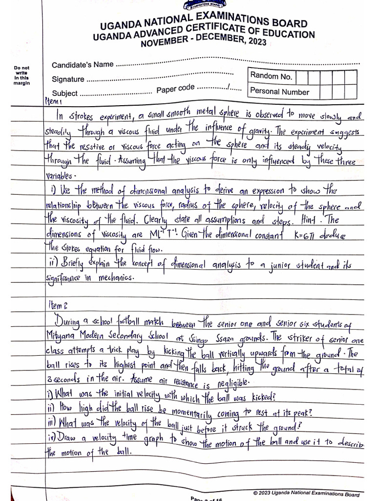 S.5 Physics Scenario Questions | PDF