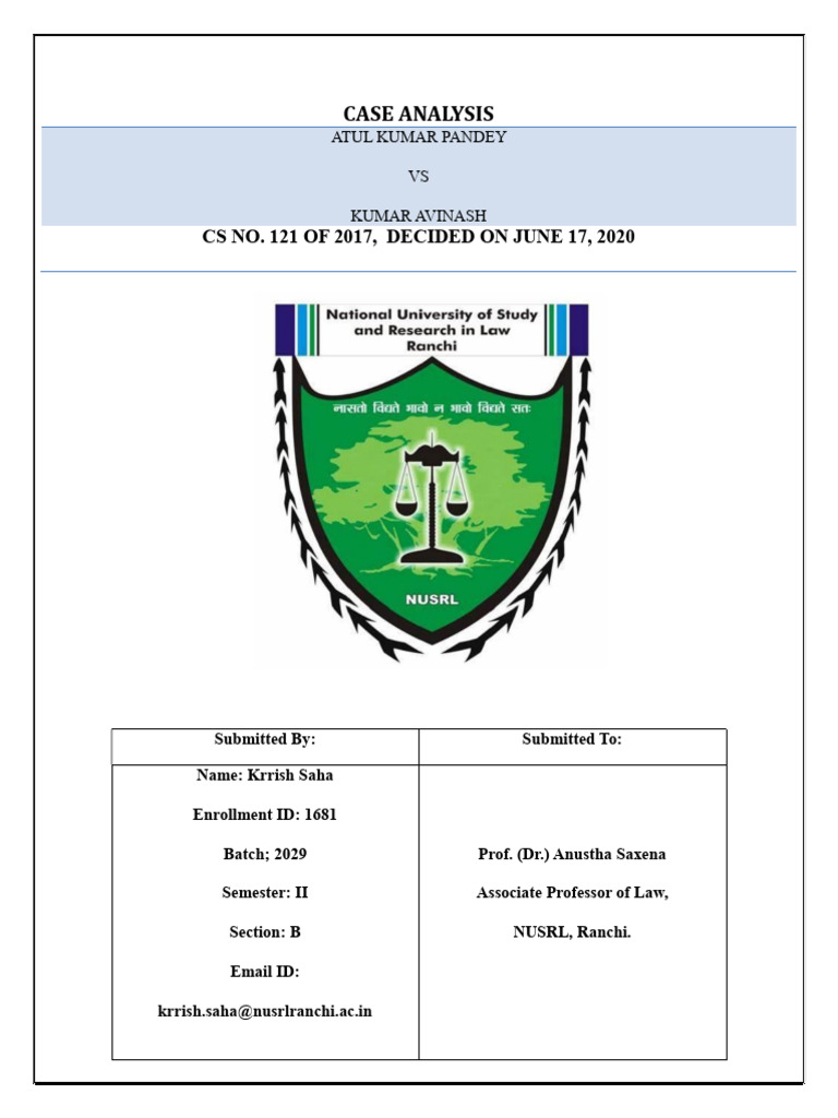 Atul vs Avinash PDF | PDF | Defamation | Lawsuit