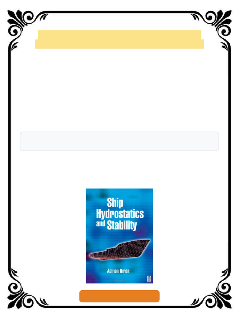 Ship Hydrostatics and Stability Adrian Biran ebook original digital release | PDF