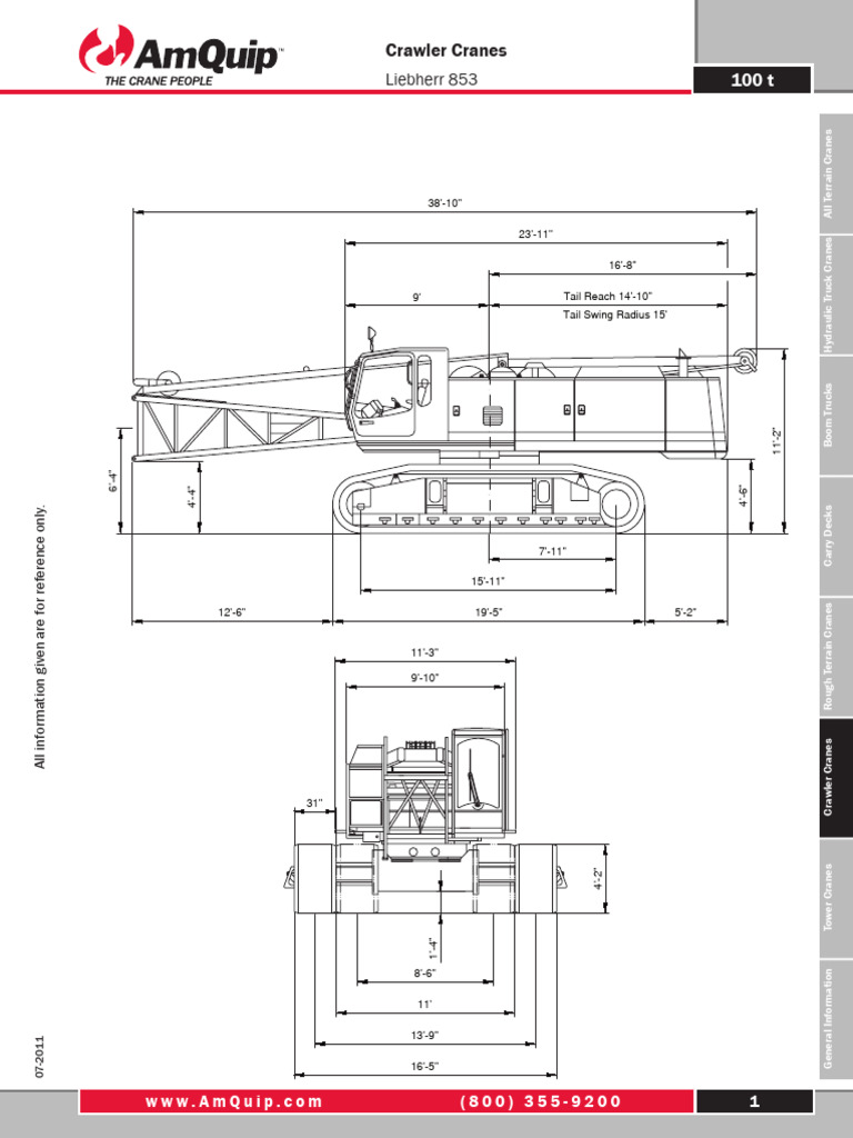 Caractéristiques de la grue Liebherr 853 | PDF