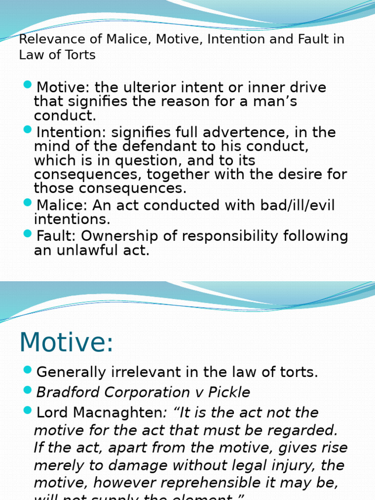 Mental Element in Tort | PDF | Tort | Negligence