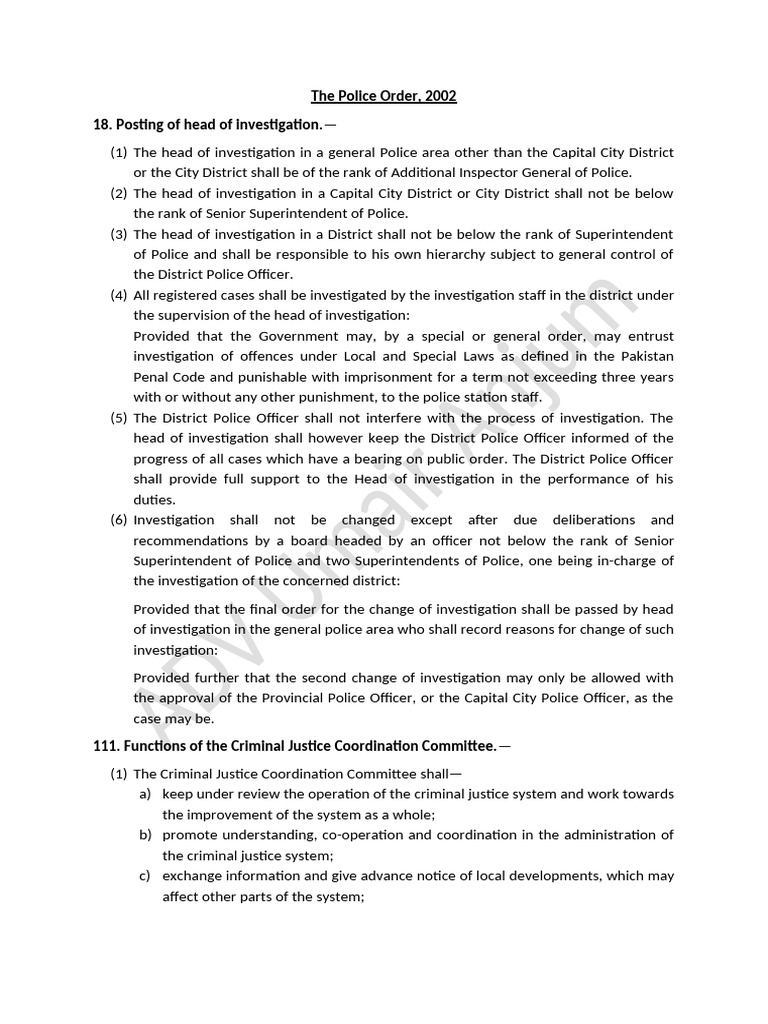 Police Order 2002: Investigation Protocols | PDF | Police | Criminal Procedure In South Africa