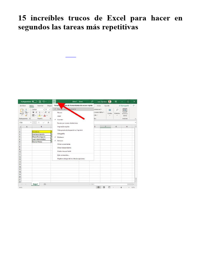 15 Increíbles Trucos de Excel Para Hacer en Segundos Las Tareas Más ...