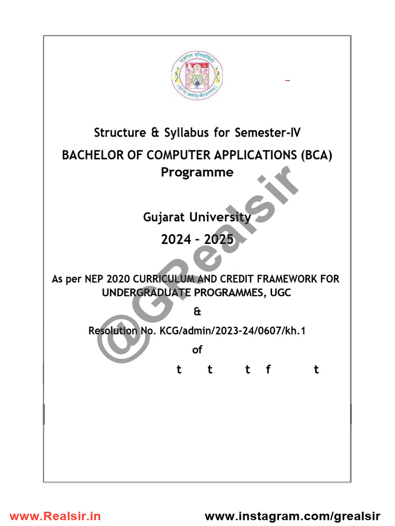 BCA Sem 4 Major Minor (1) | PDF | Educational Stages | Academic Degree