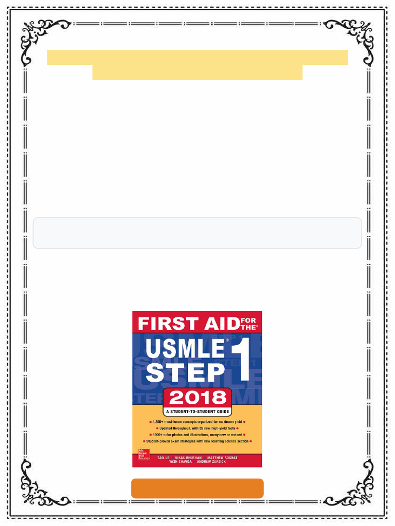 First Aid For The USMLE Step 1 2018 Tao Le Ebook Advanced Digital ...