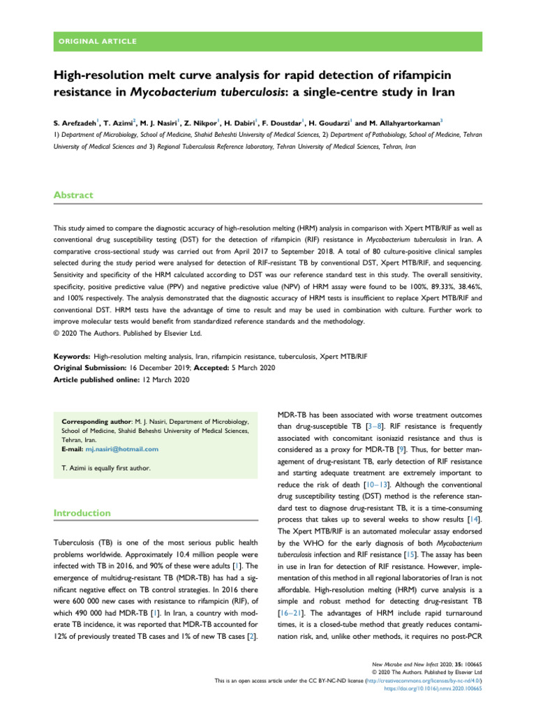High Resolution Melt Curve Analysis For Rapid Detection of 2020 New ...