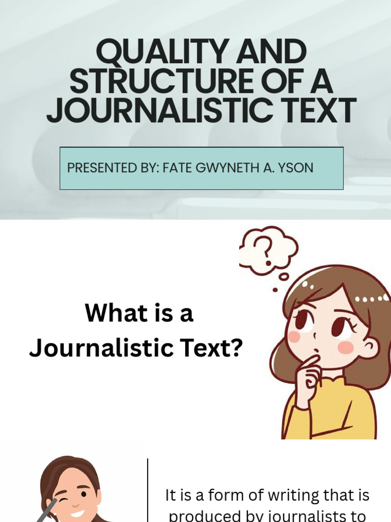 Journalistic Texts | PDF | News | Communication