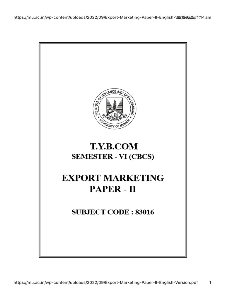 Export Marketing | PDF | Brand | Sales
