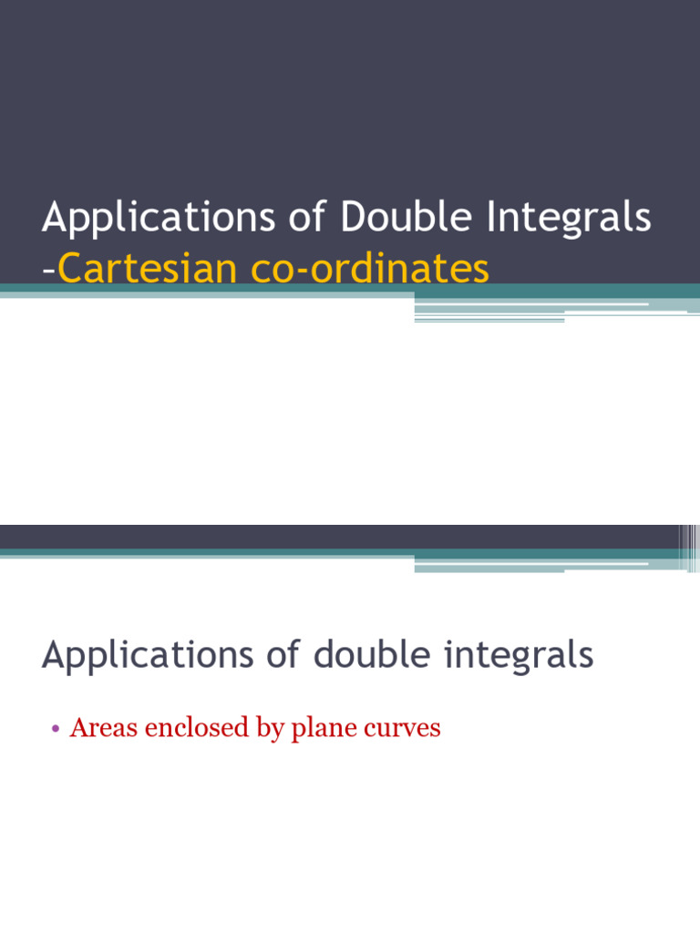 Area by Double Integration - Cartesian Coordinates | PDF