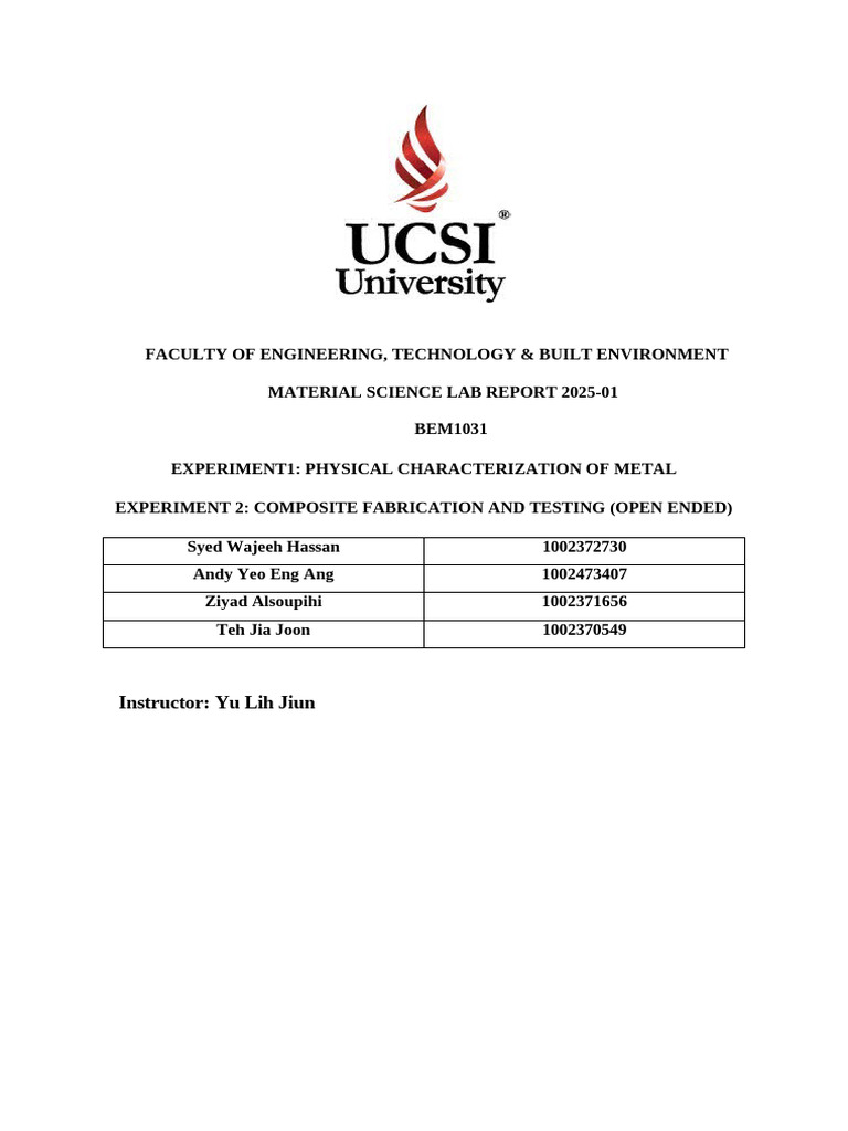 Mat Sci Lab Report 1 | PDF | Ductility | Fracture
