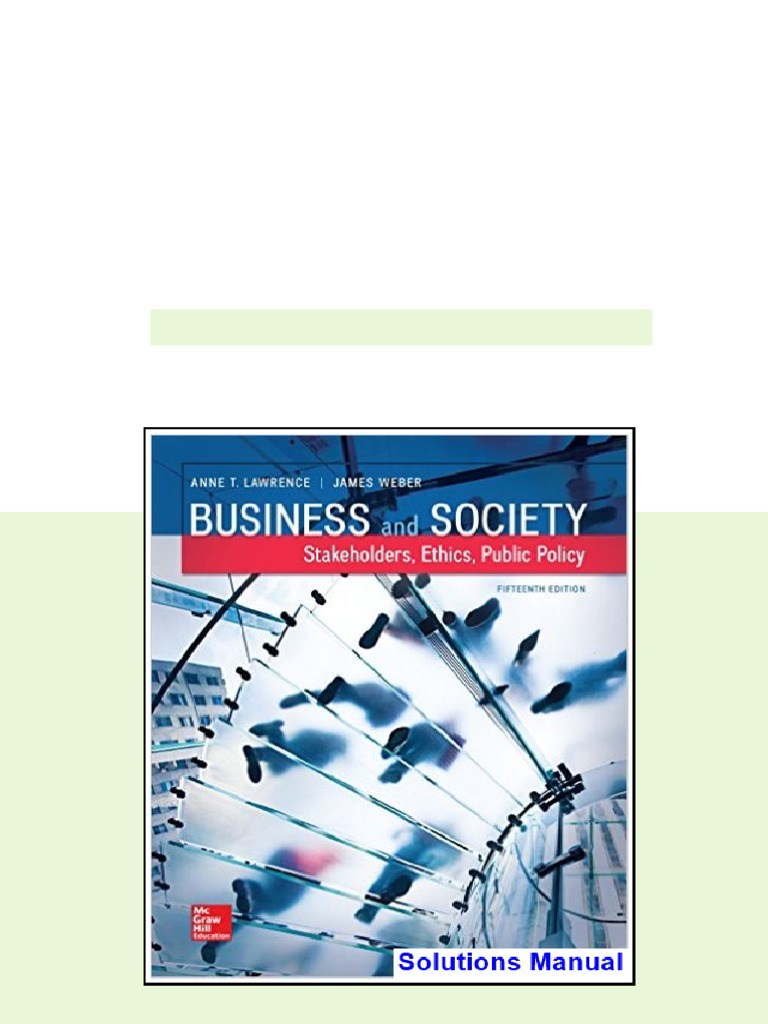 Business and Society Stakeholders Ethics Public Policy 15th Edition ...