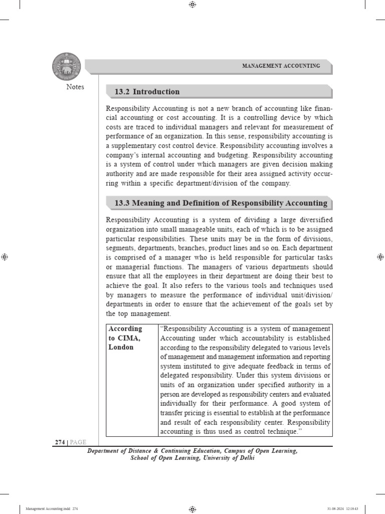 Understanding Responsibility Accounting | PDF | Cost Accounting | Investing