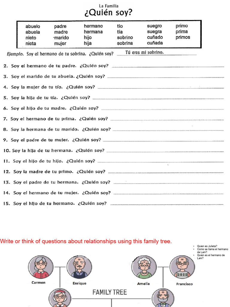 Vocabulario. La Familia - Pte 3 | PDF