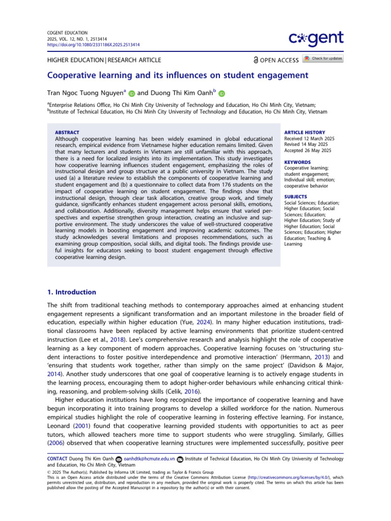Cooperative Learning and Its Influences On Student | PDF | Learning ...