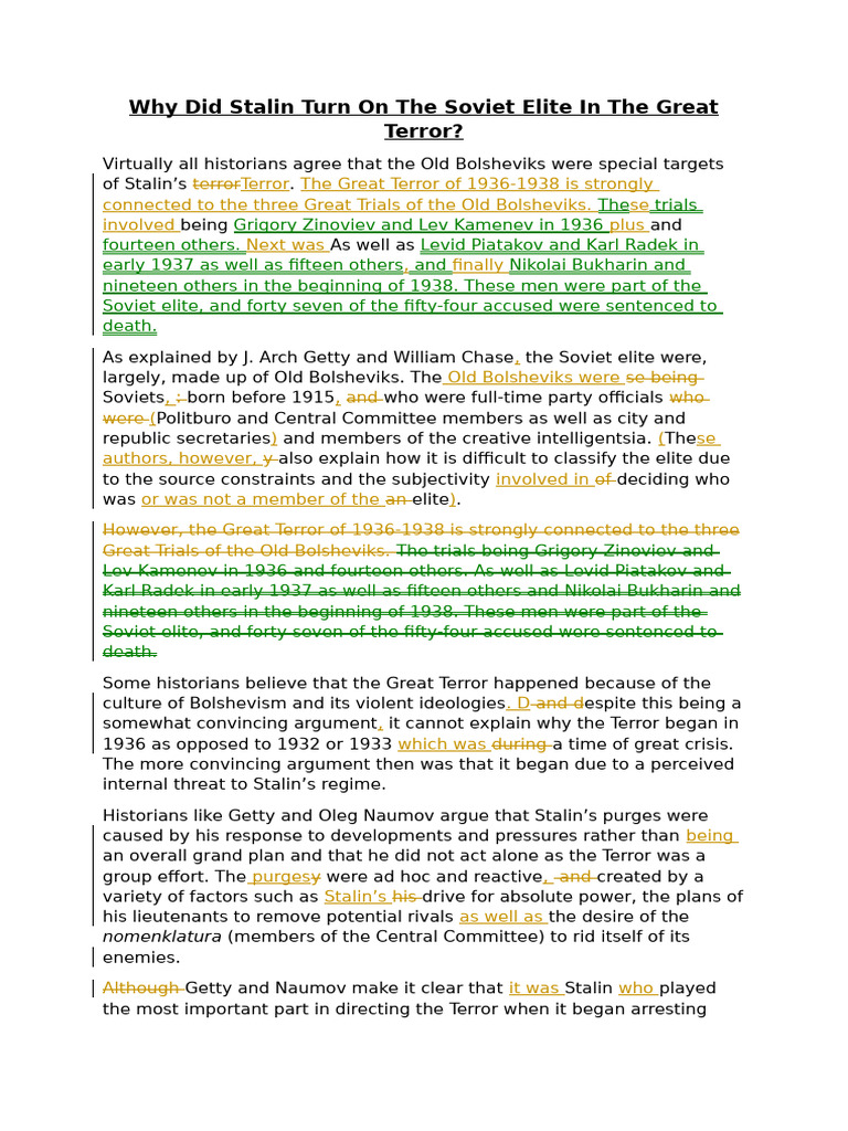 Why Did Stalin Turn On The Soviet Elite in The Great Terror 2 | PDF ...