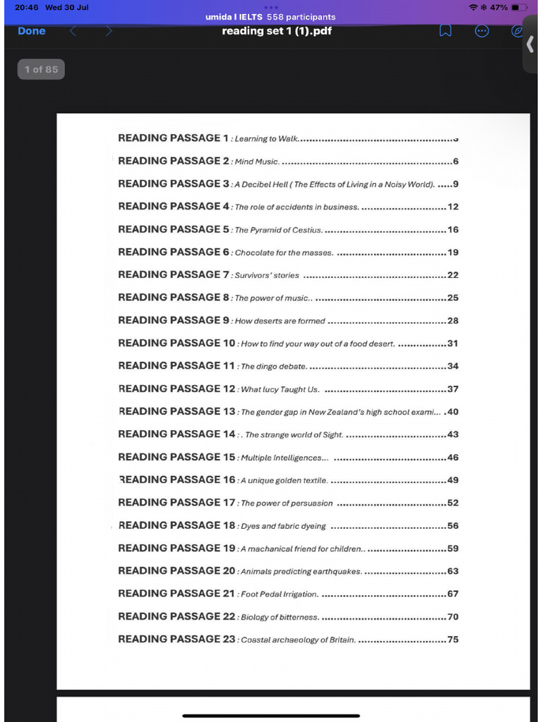 Reading Set 1 | PDF