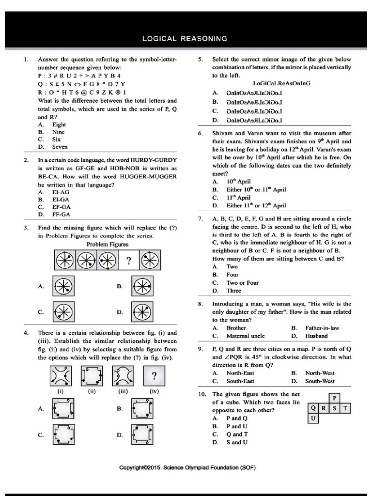 Class 8th Mock - 6 IMO | PDF