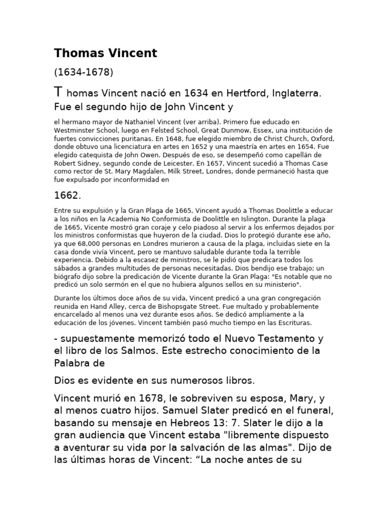 Thomas Vincent | PDF | Cristo (título)