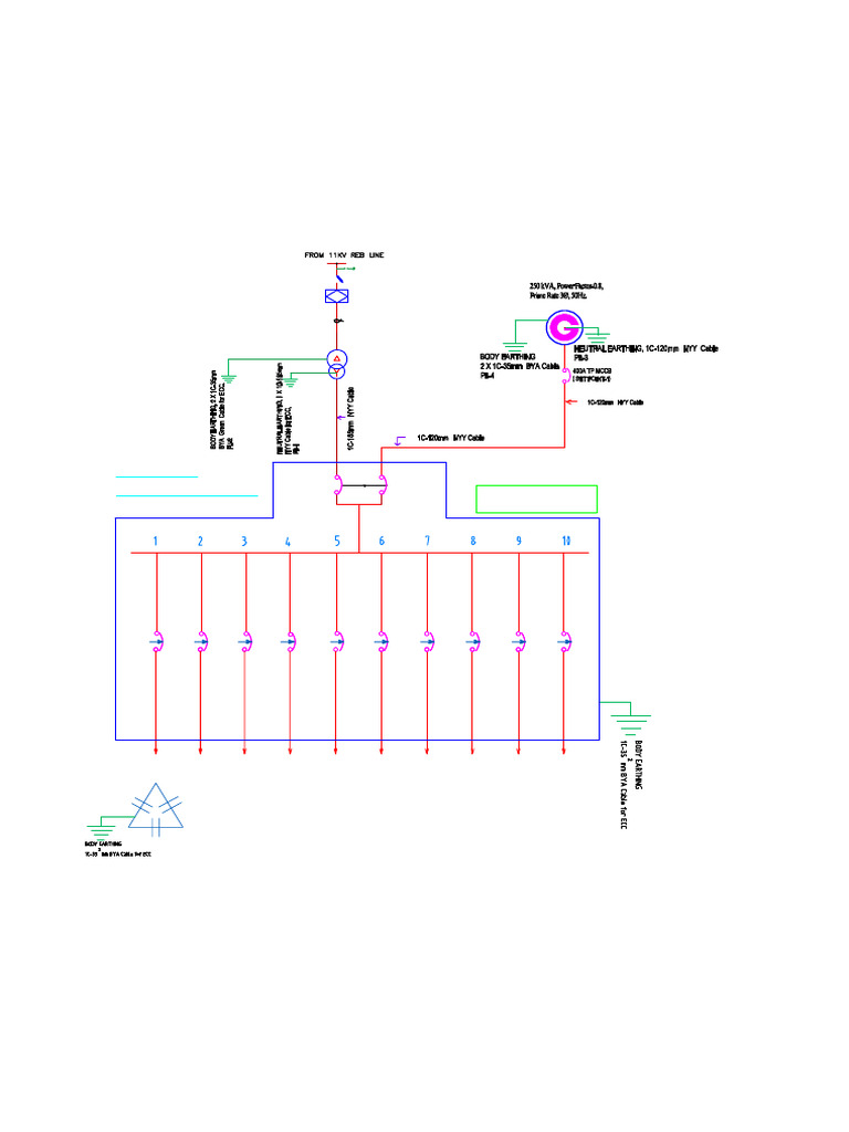 250 KVA Generator Single Line Diagram | PDF | Power Engineering ...