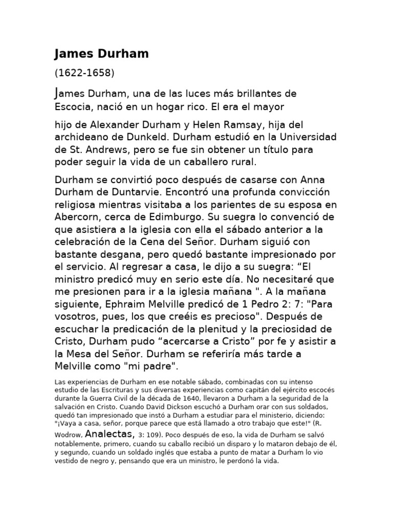 James Durham | PDF | Oliver Cromwell | Cristo (título)