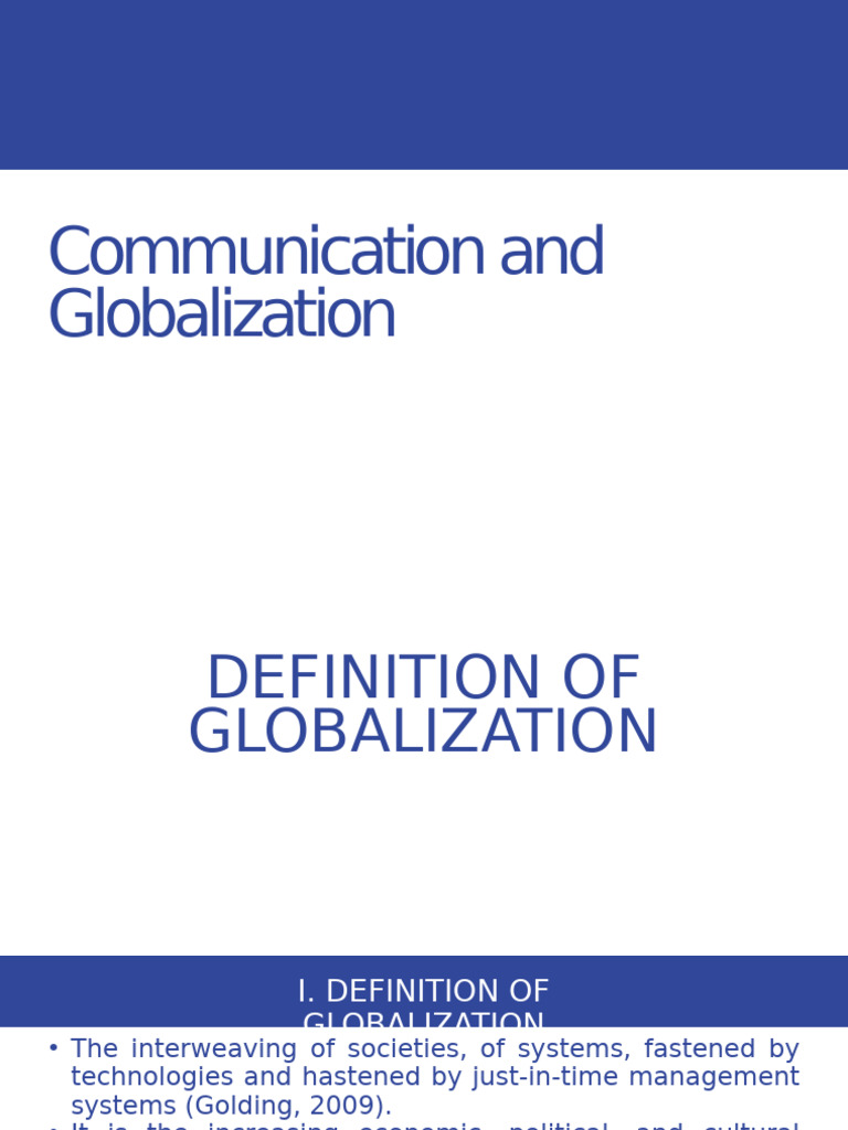 Globalization and Intercultural Communication | PDF | Globalization ...