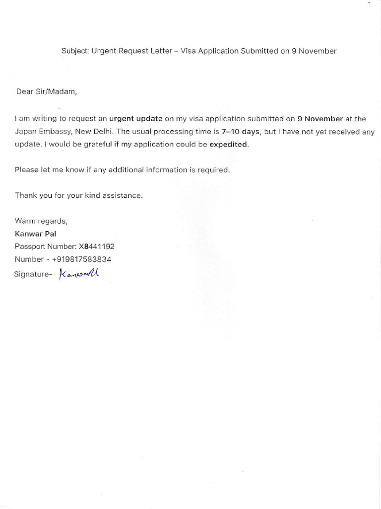 Urgent Request Letter | PDF