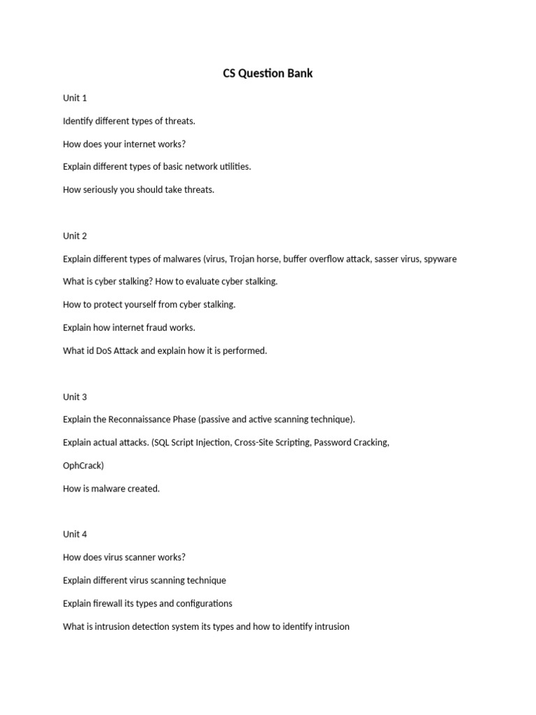 CS Question Bank | PDF