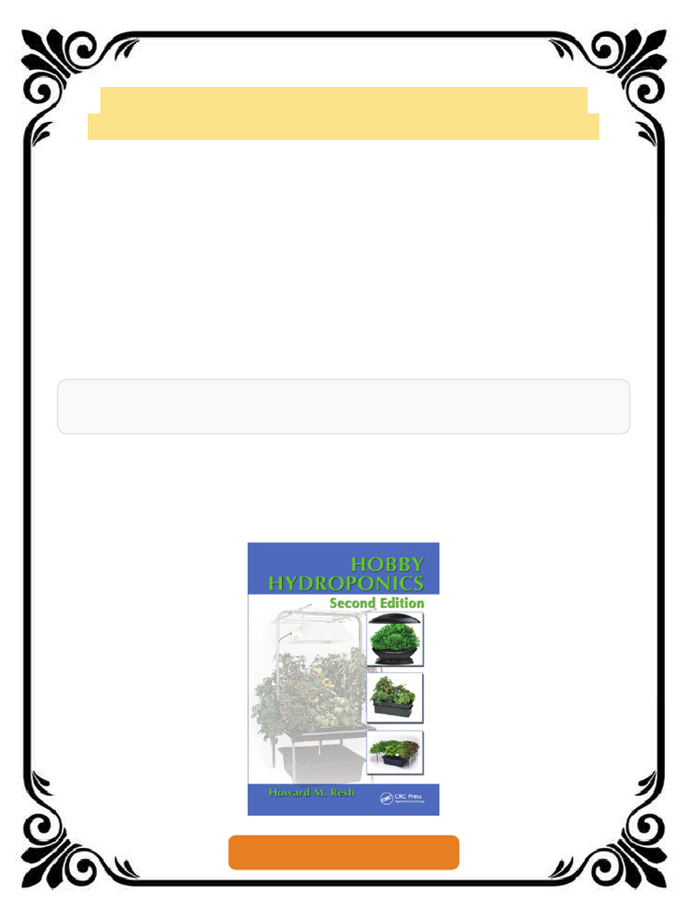 Hobby Hydroponics 2nd Edition Howard M. Resh complete full ebook | PDF ...