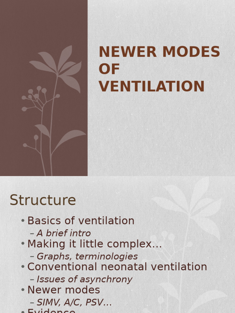 Newer Ventilation Modes Explained | PDF | Breathing | Pulmonology