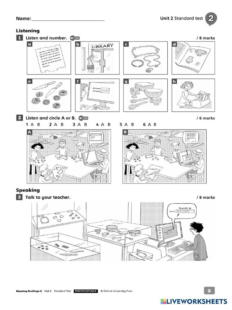 Amazing Rooftops 6 Unit 2 Test | PDF