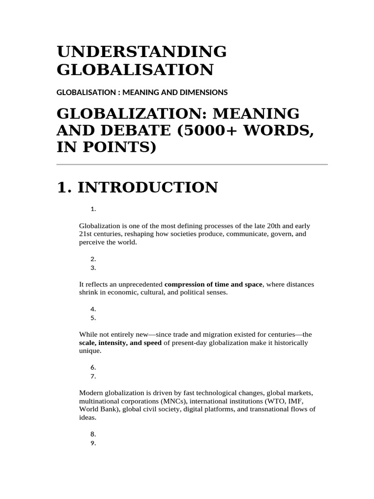 Understanding Globalization: Key Concepts | PDF | Globalization ...