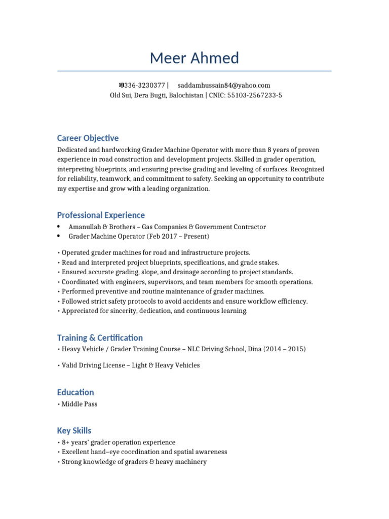 Meer Ahmed CV | PDF