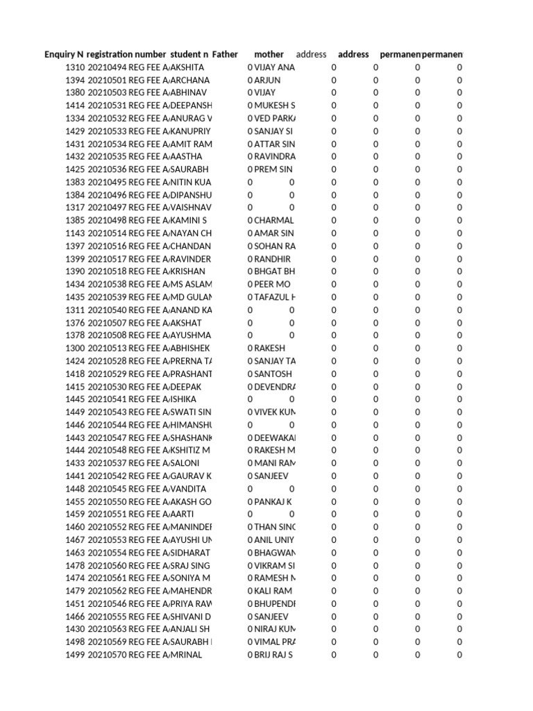 Student Registration Fee Records | PDF