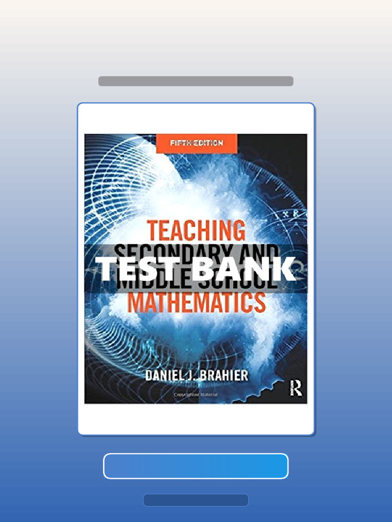 Teaching Secondary and Middle School Mathematics 5 Ed Brahier Ebook and ...