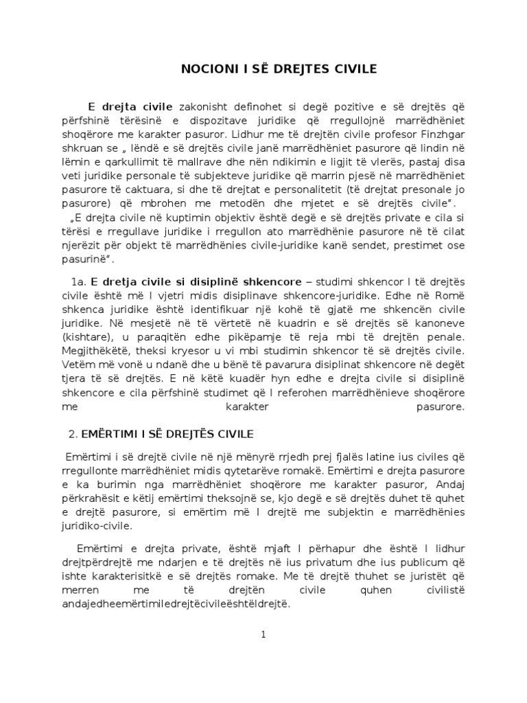 E DREJTA CIVILE (Pjesa e Pergjithshme) - Ardrit Gashi | PDF