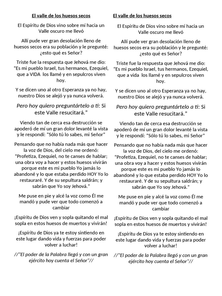 Resurrección en el Valle de Huesos Secos | PDF | Ezequiel