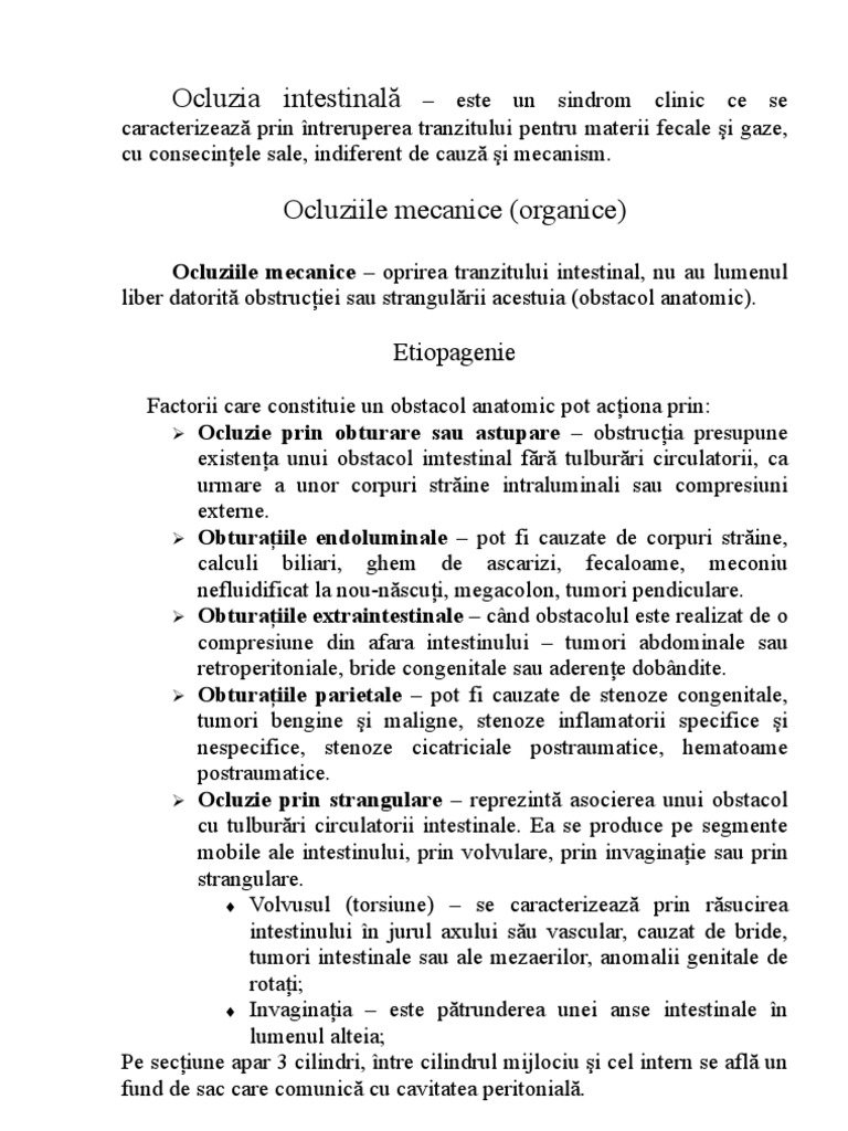 Ocluzia Intestinală | PDF